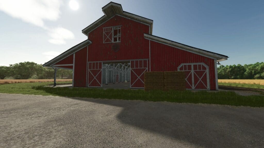 FS25 Red Garage (Bale Storage) v1.0 - FS 25 Buildings Mod Download