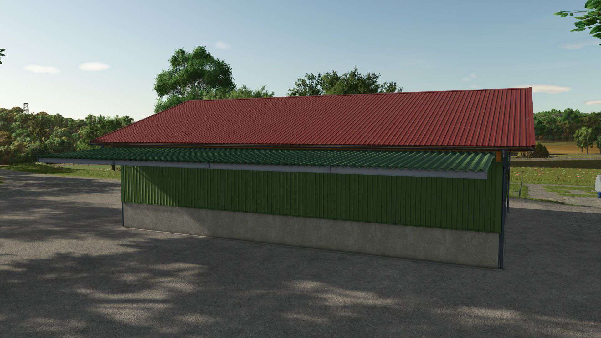 FS25 Small Hörmann garage + roof extension v1.0 - FS 25 Buildings Mod Download