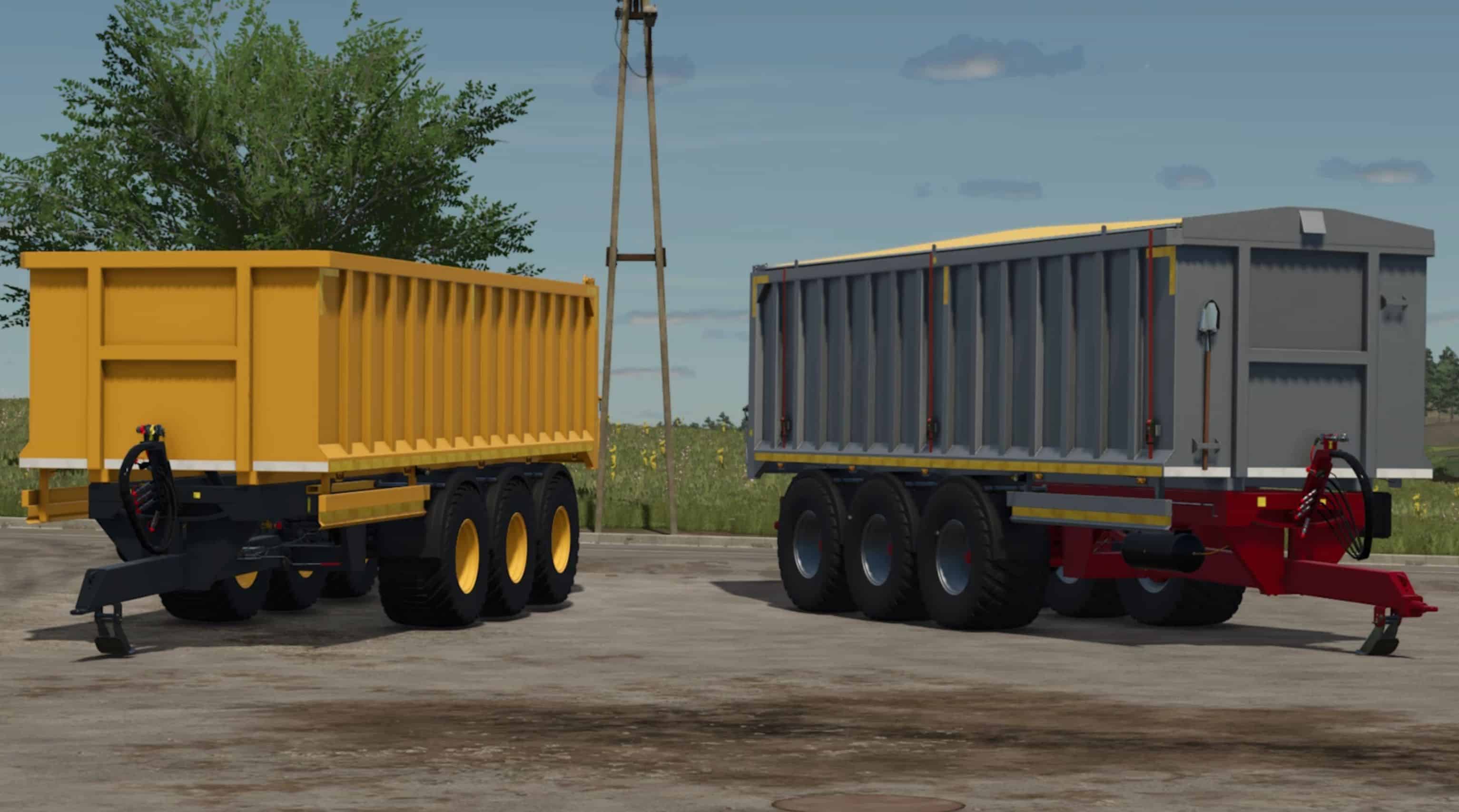 FS25 Tri Axle Aluminium Trailer v1.0 - FS 25 Trailers Mod Download