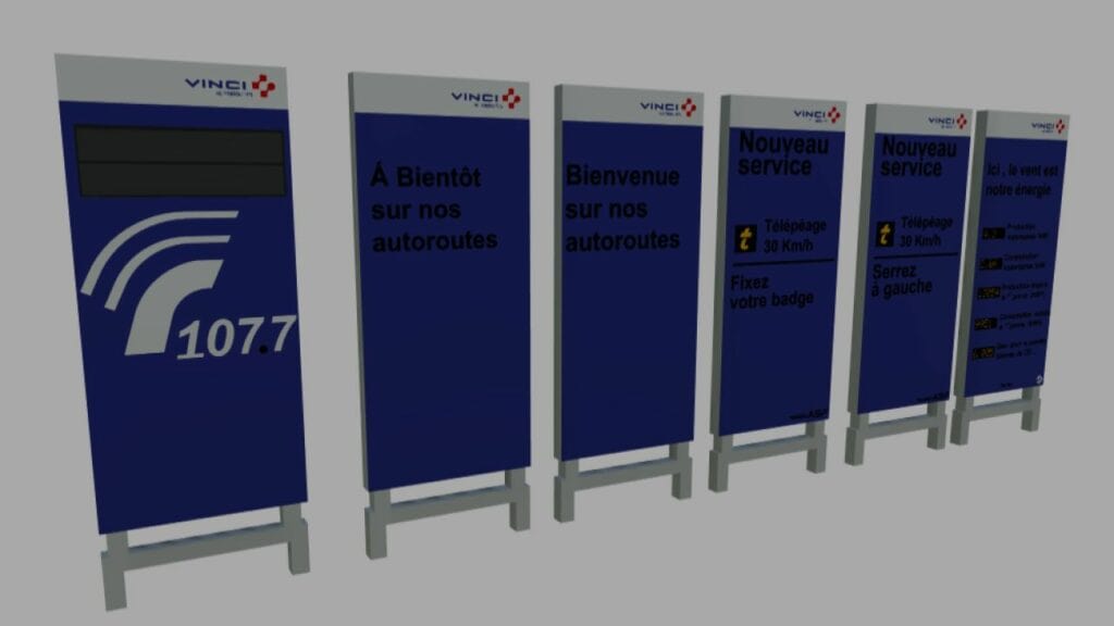 FS25 Vinci Highway Signs v1.0 - FS 25 Objects Mod Download