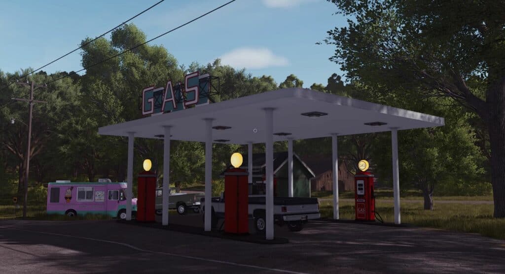 FS25 Vintage Gas Station V1.0 - FS 25 Objects Mod Download