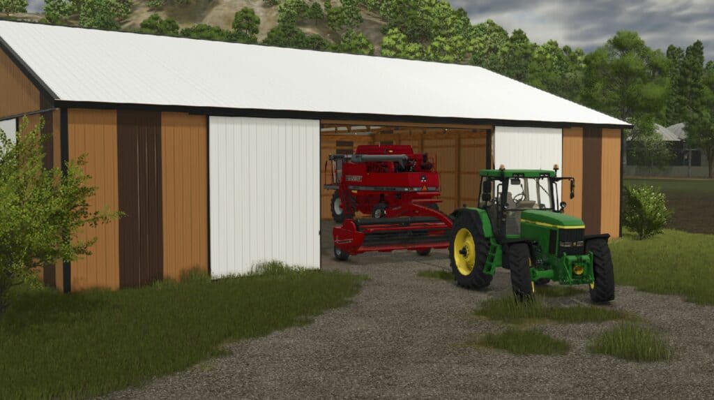 FS25 55x74 Machine Shed v1 (4) - Farming simulator 19 / 17 / 15 Mod