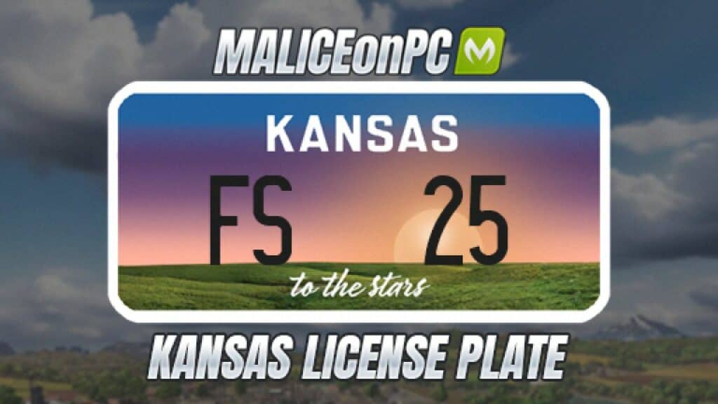 FS25 Kansas License Plate V1.0 - FS 25 Other Mod Download