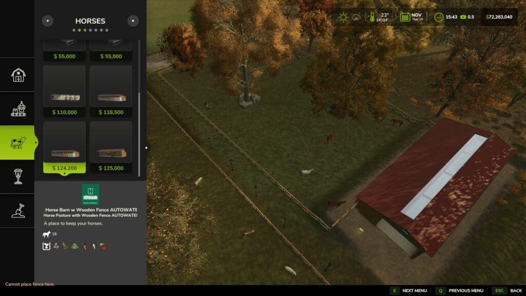 FS25 Medium Horse Barn with Wooden Fence AUTOWATER v4.2.0 (2) - Farming ...