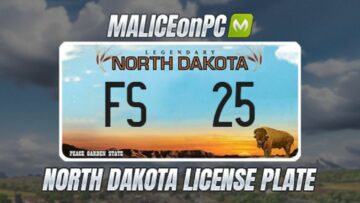 FS25 North Dakota License Plate V1.0 - FS 25 Other Mod Download