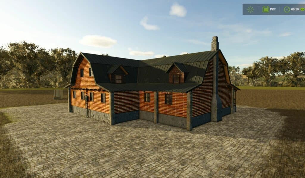 FS25 Redbrick House to Build v1.1 - FS 25 Buildings Mod Download
