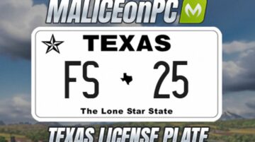 FS25 Texas License Plate v1.0 - FS 25 Other Mod Download