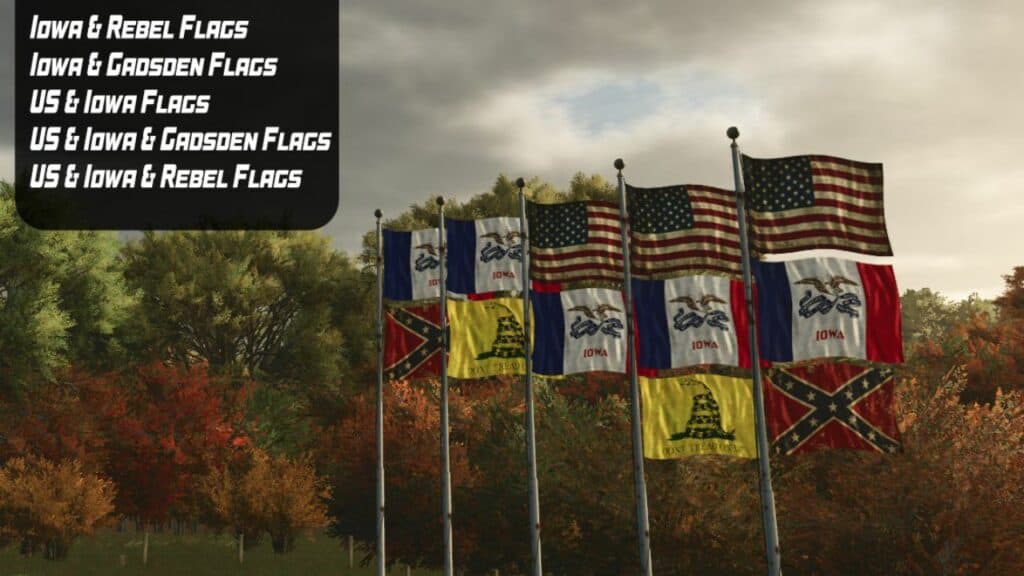 FS25 USA & Iowa flags pack V1 (1) - Farming simulator 19 / 17 / 15 Mod