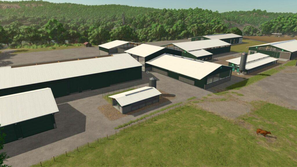 FS25 White Roof Buildings Pack V1 (2) - Farming simulator 19 / 17 / 15 Mod