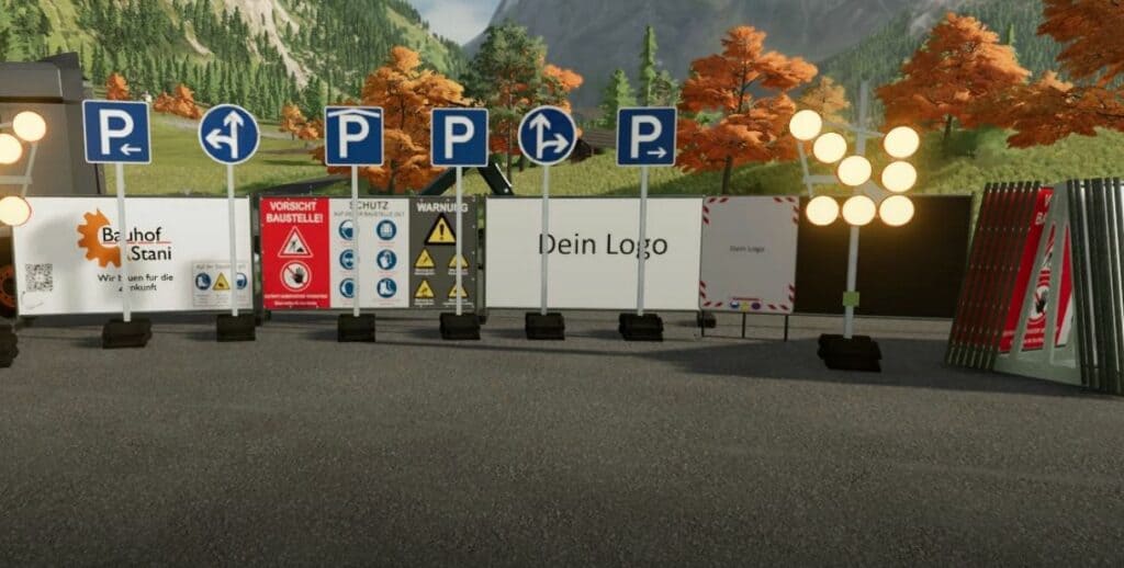FS22 Construction site signs pack 2 v3.0 - FS 22 Objects Mod Download