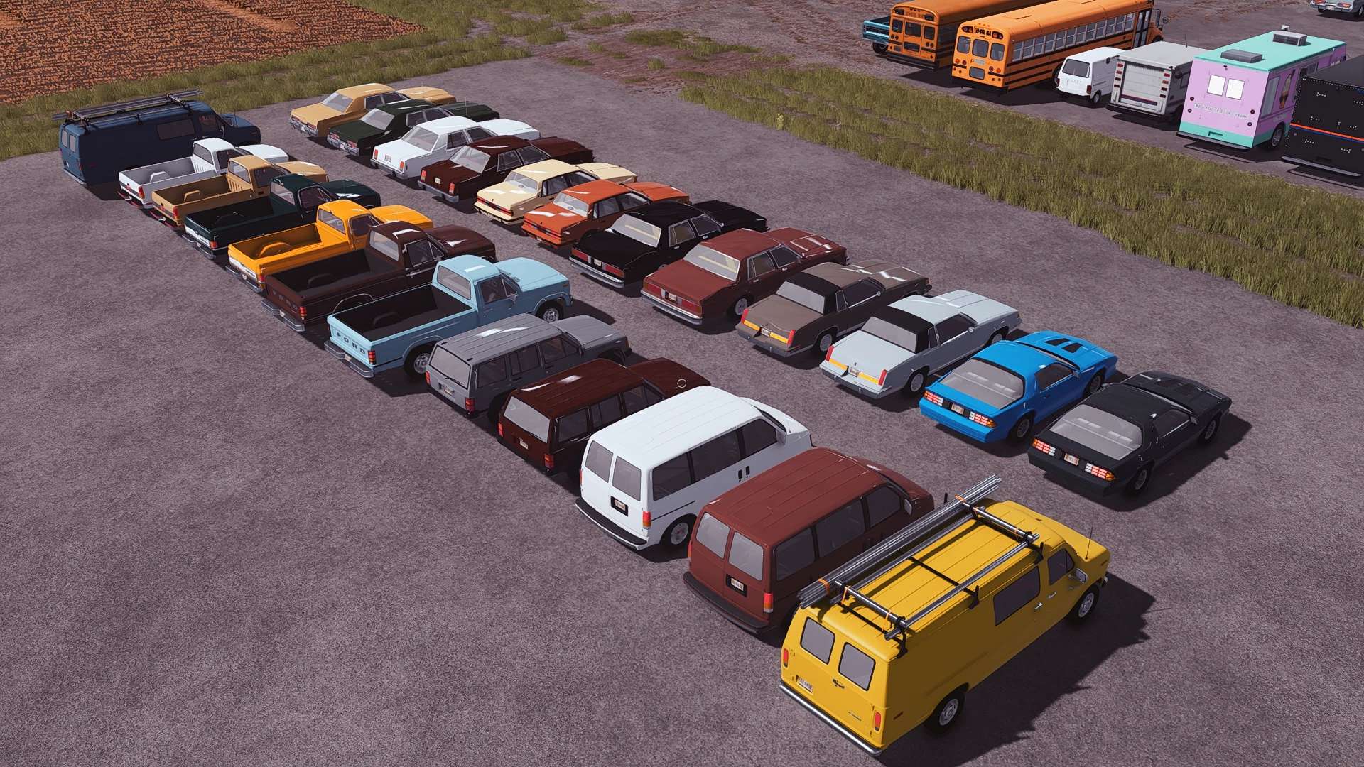 FS25 80’s US Placeable Vehicles V1.0 - FS 25 Objects Mod Download