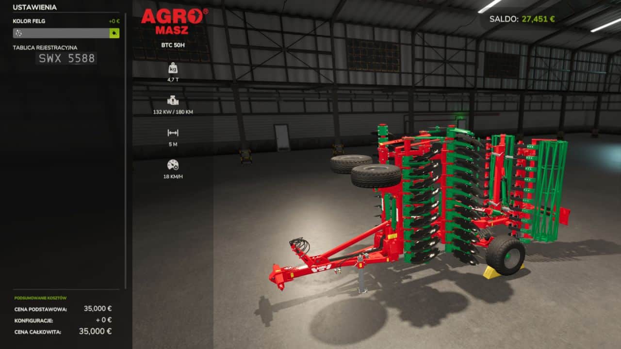 FS25 Agro-Masz BTC 50h V1.0 - FS 25 Implements & Tools Mod Download