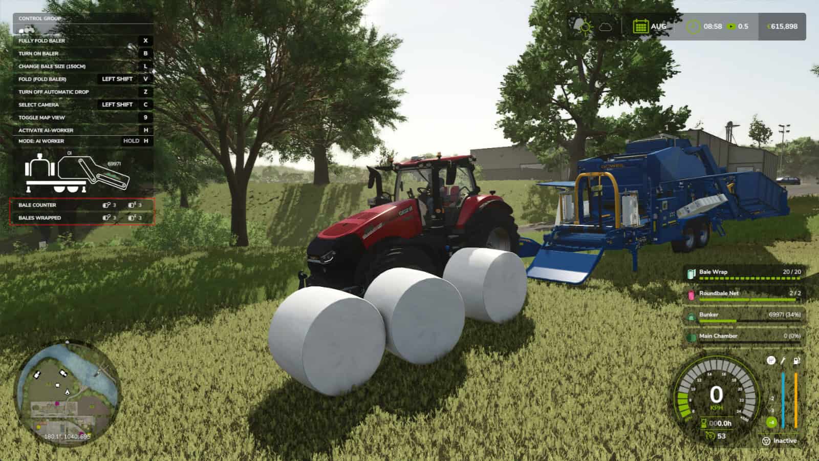 FS25 Bale Wrap Counter v1 (3) - Farming simulator 19 / 17 / 15 Mod