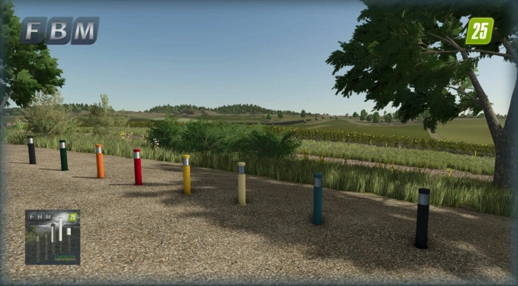 FS25 Bollard Lights v1 (3) - Farming simulator 19 / 17 / 15 Mod