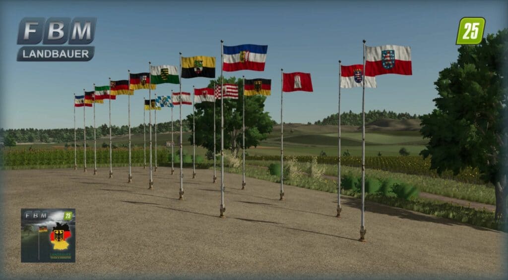 FS25 Flags Package DE v1.0 - FS 25 Objects Mod Download