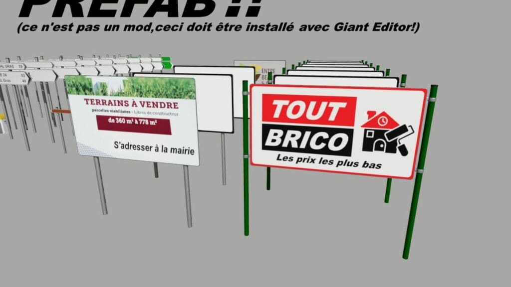 FS25 French panels pack V1 (5) - Farming simulator 19 / 17 / 15 Mod