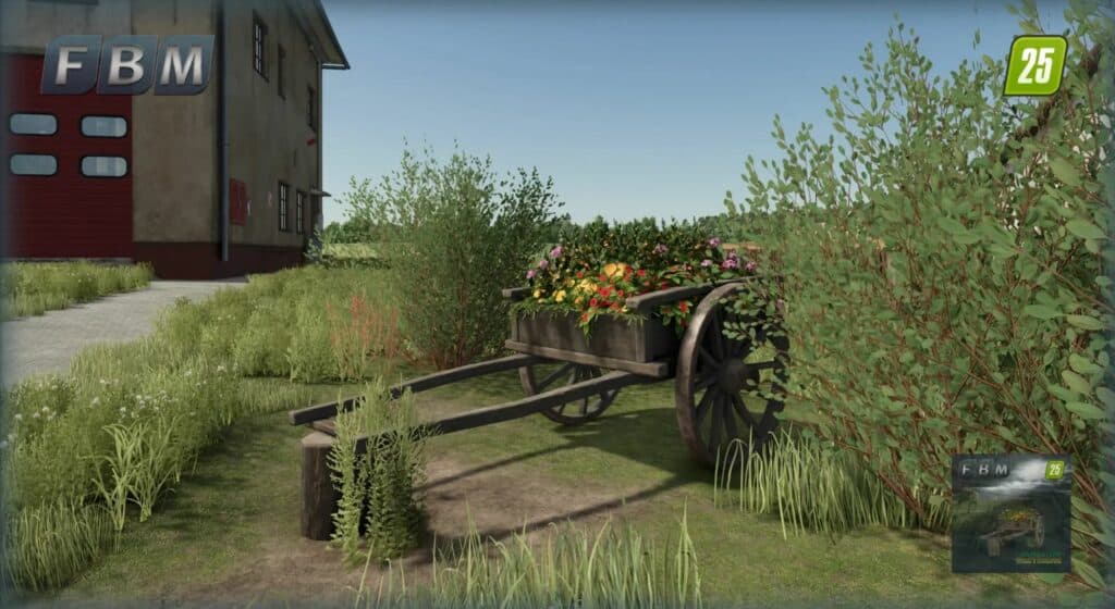 FS25 Wooden Flower Cart v1 (3) - Farming simulator 19 / 17 / 15 Mod