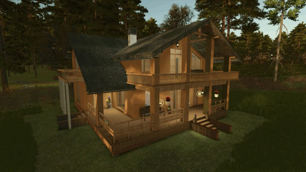 FS25 Large Mountain House v1.0 - FS 25 Buildings Mod Download