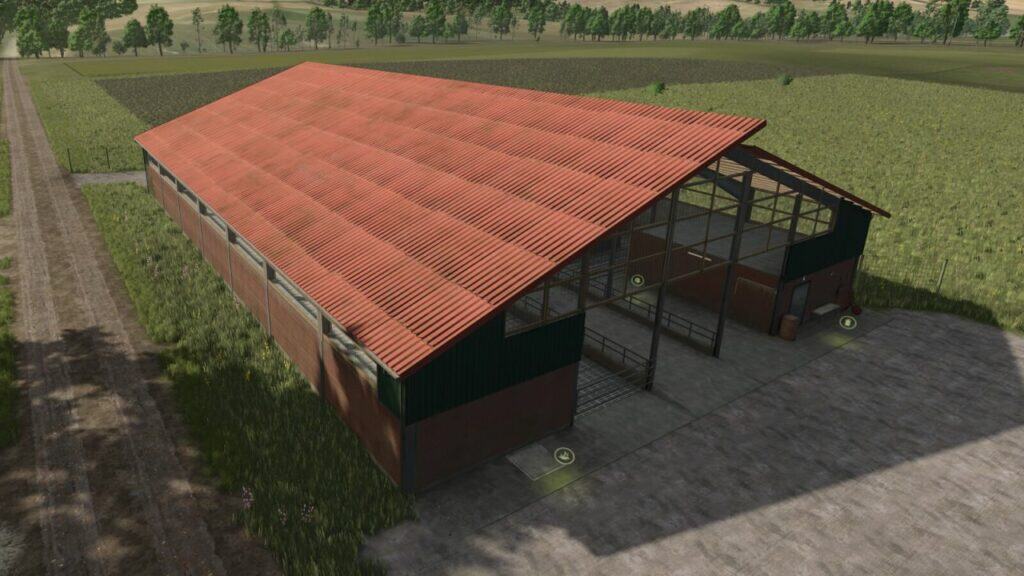 FS25 Modern cowshed v1.0 - FS 25 Buildings Mod Download