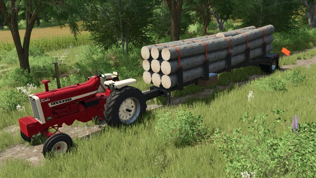 FS25 GLOBE Pole logging trailer V1 (4) - Farming simulator 19 / 17 / 15 Mod