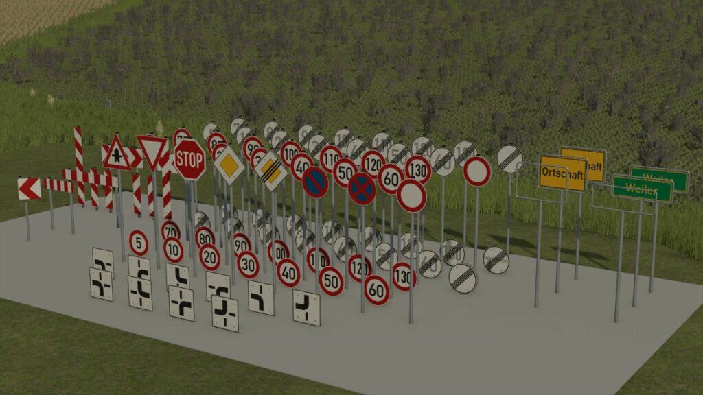 FS25 German Traffic Signs V1.0.0.1 - FS 25 Prefab Mod Download