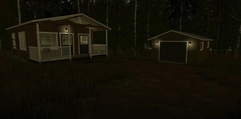 FS25 Wooden Cabin and Garage v1.0 - FS 25 Buildings Mod Download
