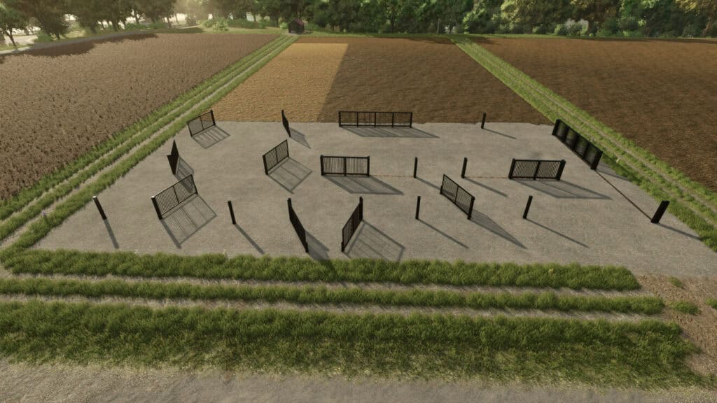 FS25 Metal Fence With Gates Pack V0 (3) - Farming simulator 19 / 17 ...