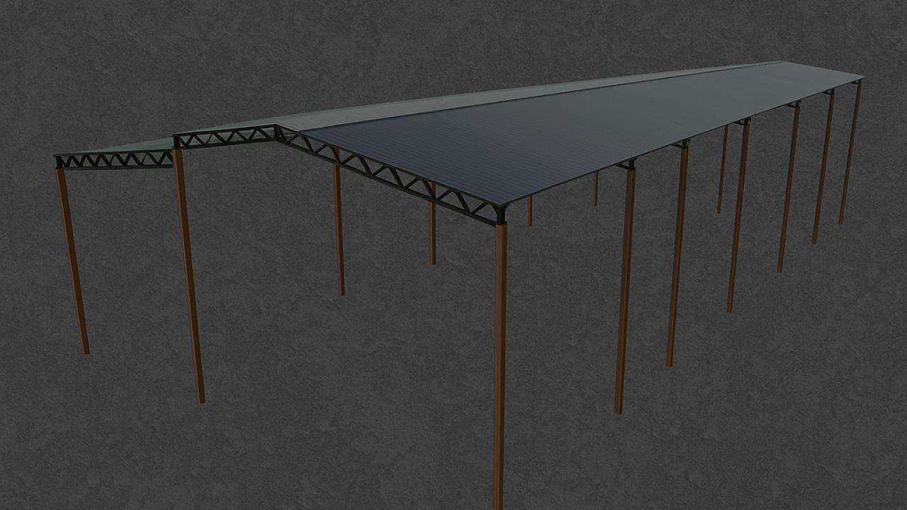 FS25 Open Pole Metal Shed V1.0 - FS 25 Buildings Mod Download