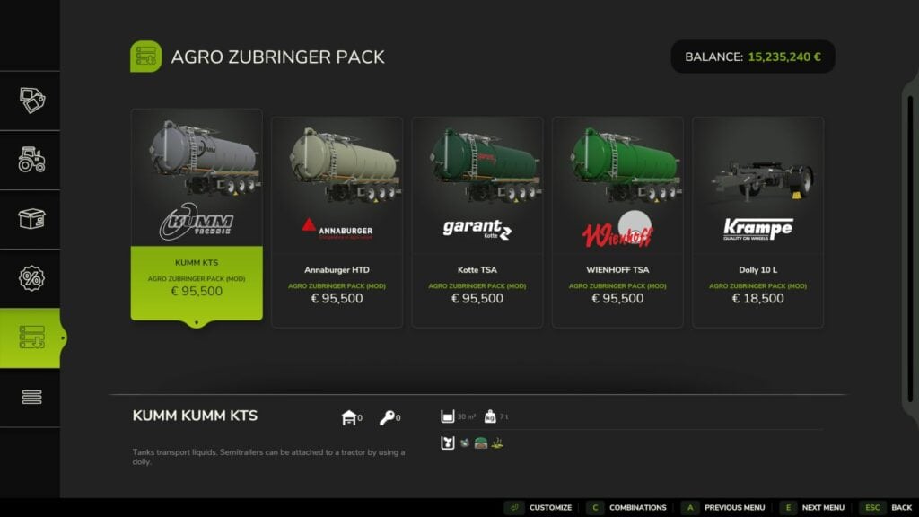 FS25 Slurry tanks pack V1 (3) - Farming simulator 19 / 17 / 15 Mod