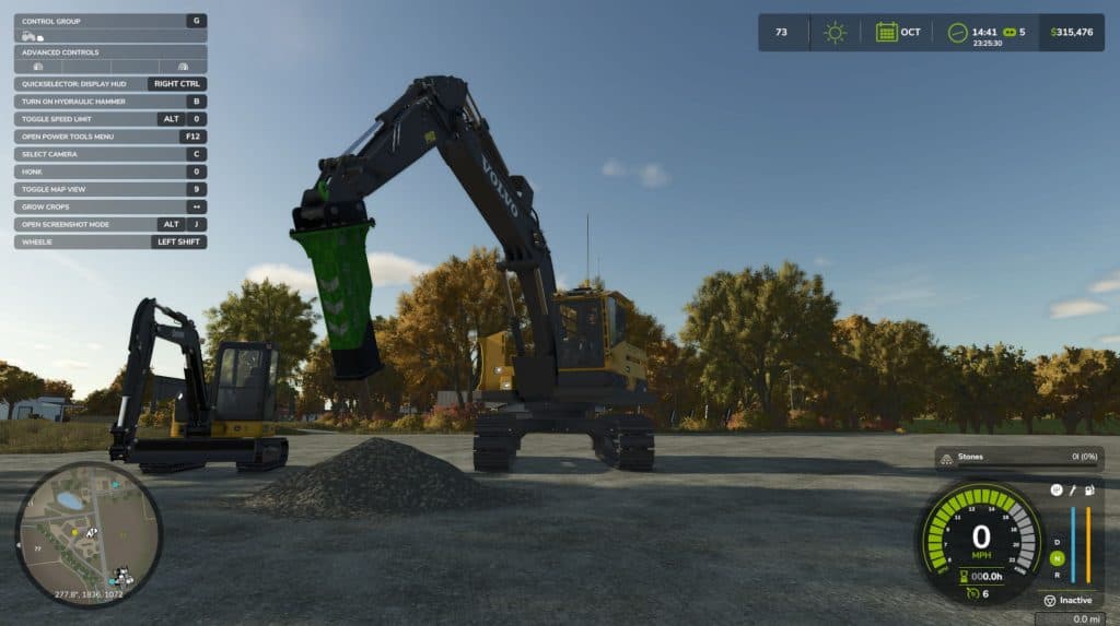 FS25 Demo Hammer V1.0 - FS 25 Forklifts / Excavators Mod Download