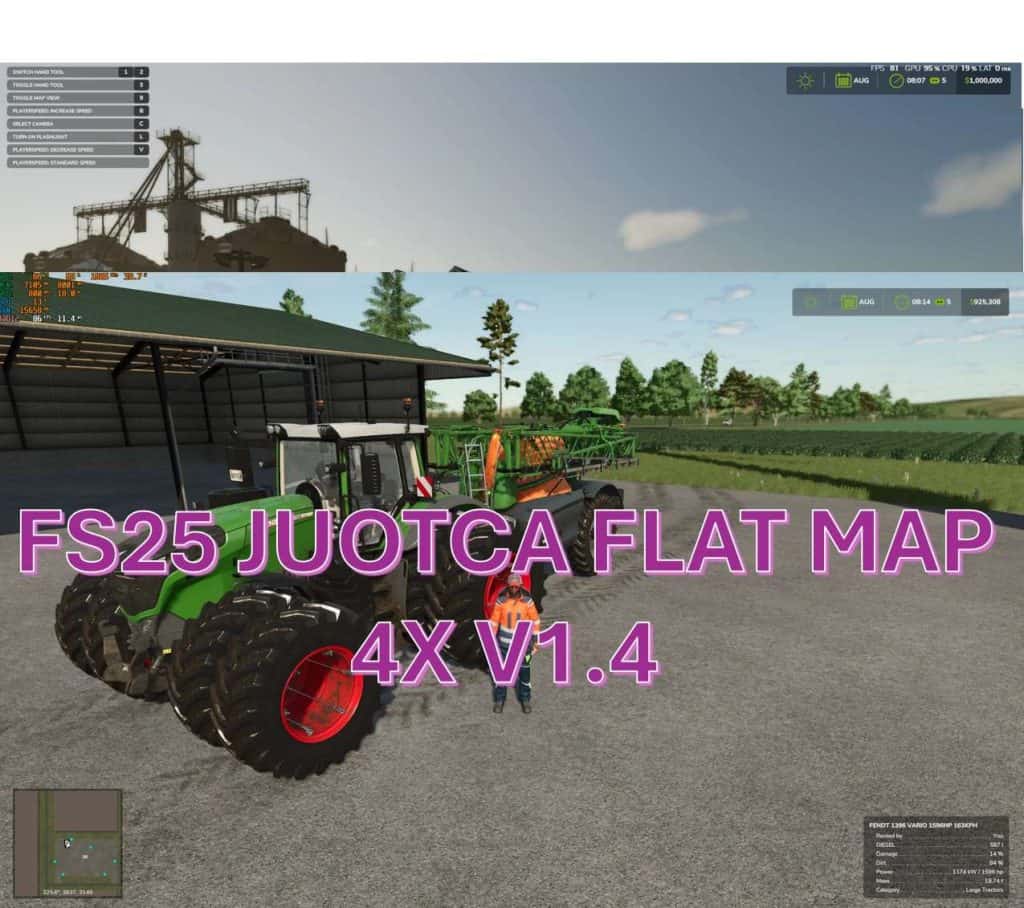 FS25 Juotca Flat Map 4X V1.4 - FS 25 Maps Mod Download