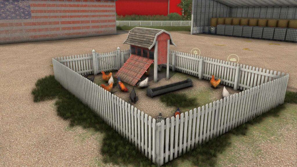 FS25 Old US Chicken Coop v1 (1) - Farming simulator 19 / 17 / 15 Mod