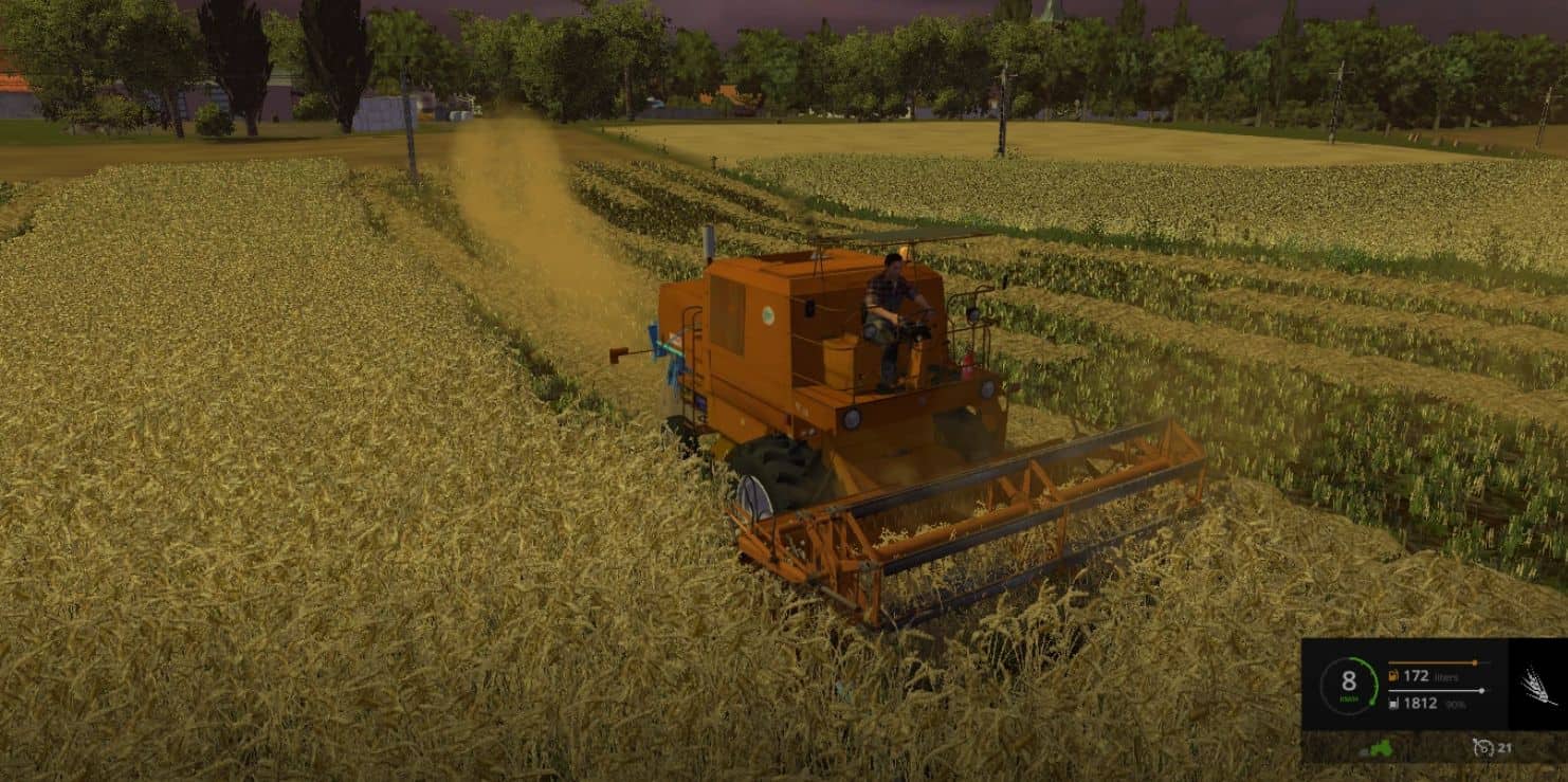 FS15 FMŻ BIZON Z056 ORANGE EXTRA HIT COMBAJN V2.3 - FS 15 Combines Mod ...
