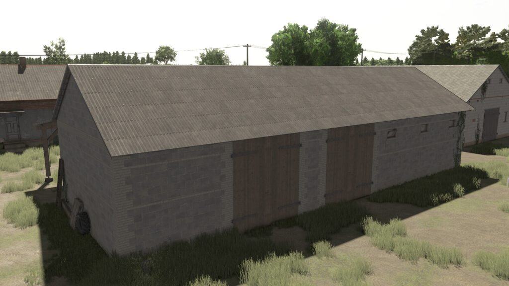 FS25 Concrete Block Garage v1 (1) - Farming simulator 19 / 17 / 15 Mod