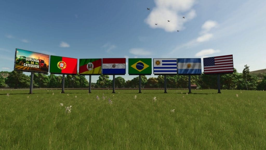 FS25 Country flags billboards V1.0 - FS 25 Objects Mod Download