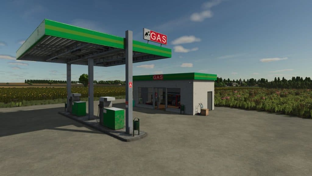 FS25 Placeable Gas Station V1.0 - FS 25 Buildings Mod Download