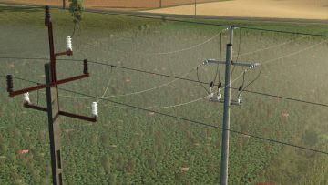 FS25 Polish Power Poles Pack V1 (5) - Farming simulator 19 / 17 / 15 Mod