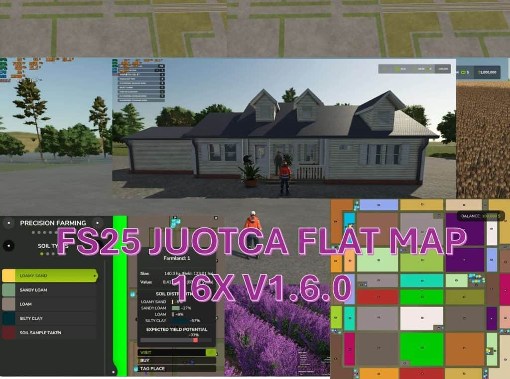 FS25 JUOTCA FLAT MAP 16X V1.6 - Mod Download