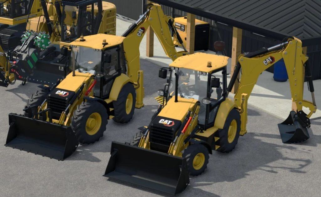 FS25 CAT 444 – 432 Pack backhoe loader v1.0 - FS 22 Forklifts ...