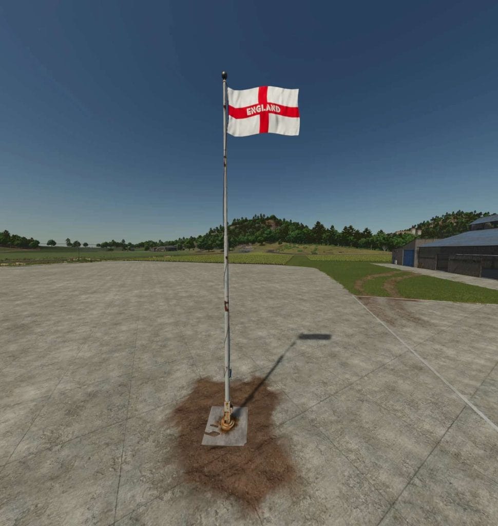 FS25 ENGLAND FLAG POLE v1.0 - FS 25 Objects Mod Download