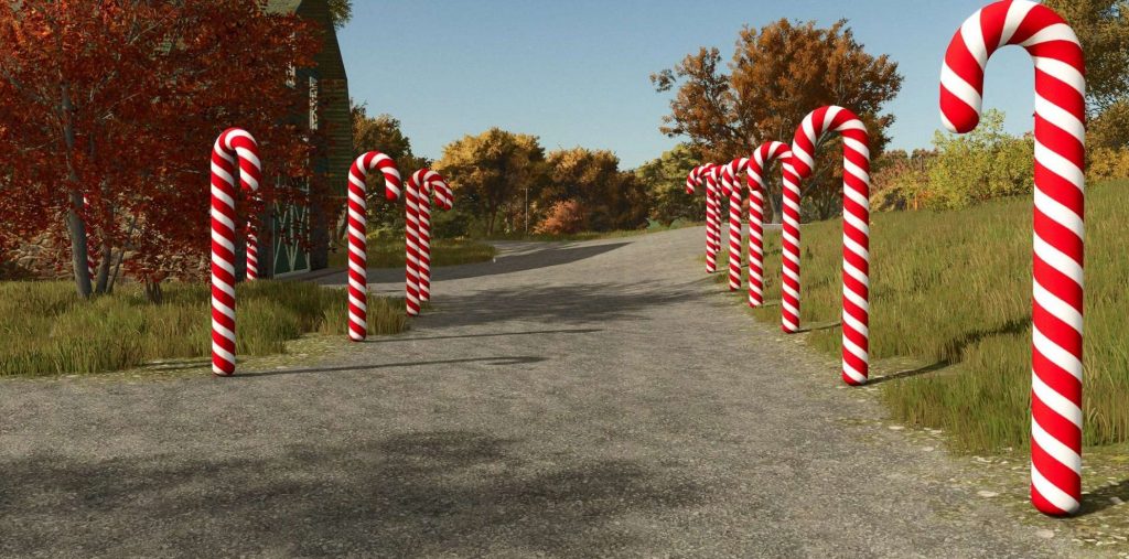 FS25 Christmas Candy Cane v1.0 - FS 25 Objects Mod Download