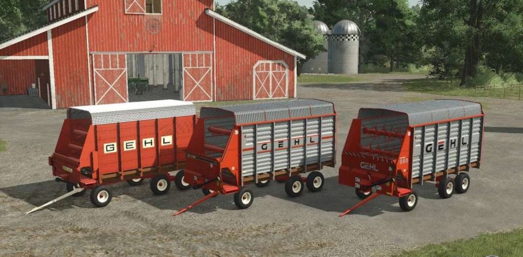 FS25 Gehl forage box pack v1.0 - FS 25 Implements & Tools Mod Download