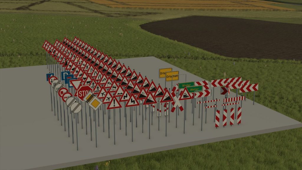 FS25 German Traffic Signs v1.0.0.2 - FS 25 Prefab Mod Download