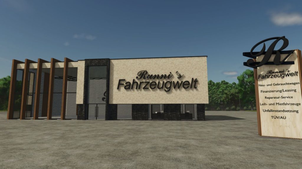 FS25 Runni's vehicle world (car dealership) v1.1 - FS 25 Buildings Mod ...