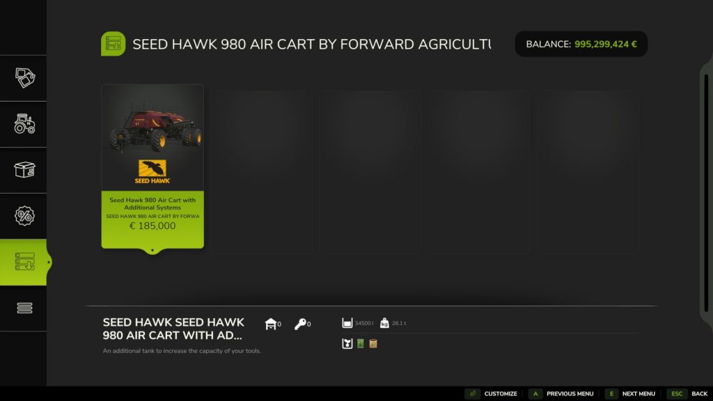 FS25 Seed Hawk 980 Air Cart with Additional Systems v1 (4) - Farming ...