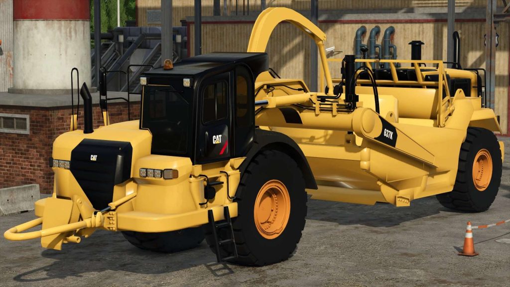 FS25 CAT 637K Scraper v1.0 - FS 25 Forklifts / Excavators Mod Download