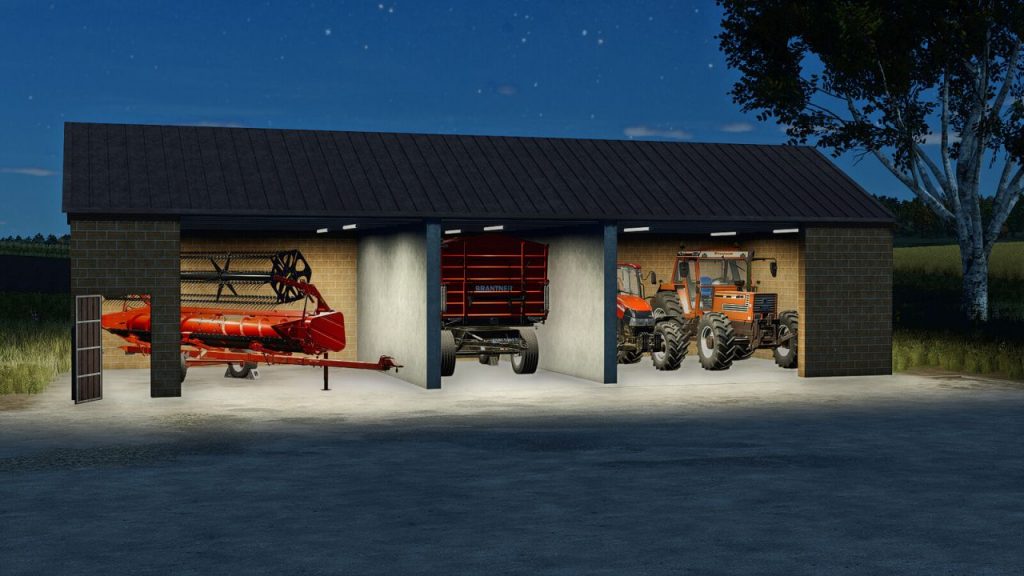 FS25 Garage Without Gates v1 (1) - Farming simulator 19 / 17 / 15 Mod