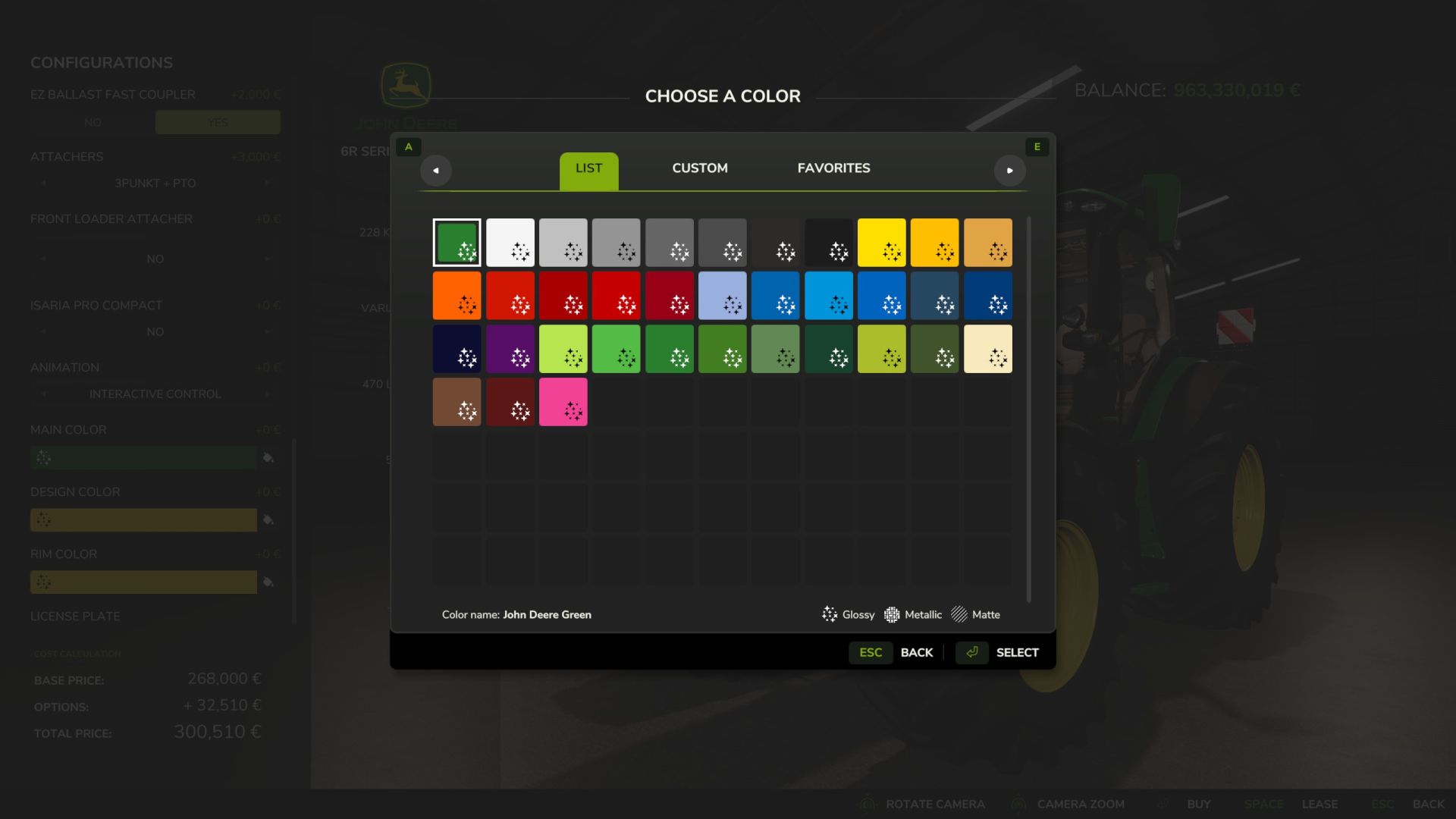 FS25 John Deere 6R 230-250 XTRA LARGE v1.0 - FS 25 Tractors Mod Download