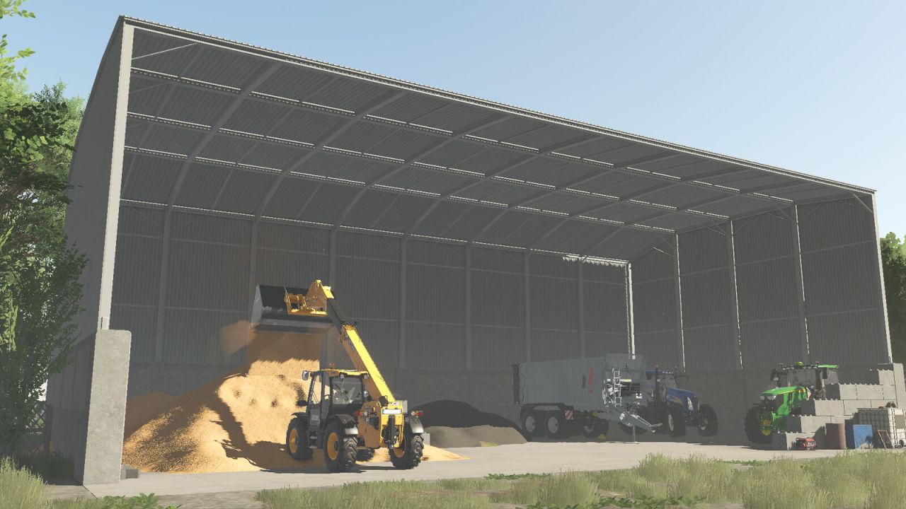 FS25 Medium Grain Hall v1.0 - FS 25 Buildings Mod Download