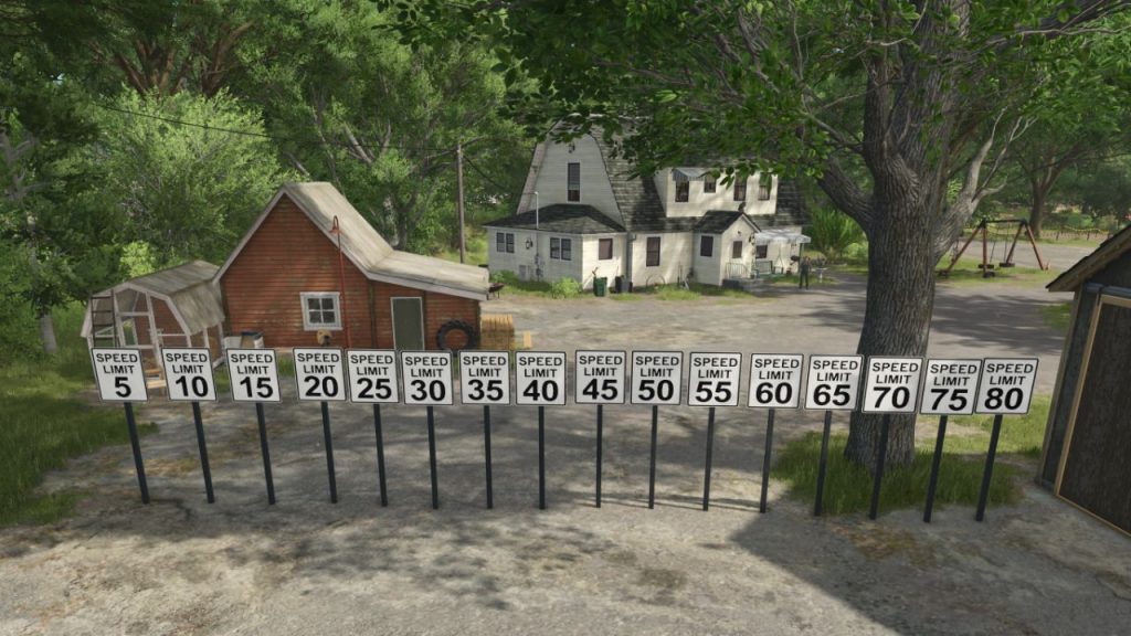 FS25 US Speed Limit Sign v1.0 - FS 25 Objects Mod Download